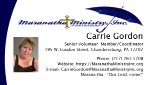 Carrie Gordon - Maranatha Ministry, Inc.